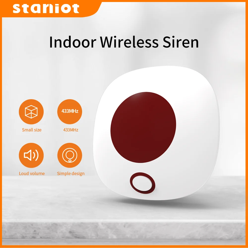 Staniot Indoor Wireless Siren 433mhz Burglar Home Security Alarm System ...