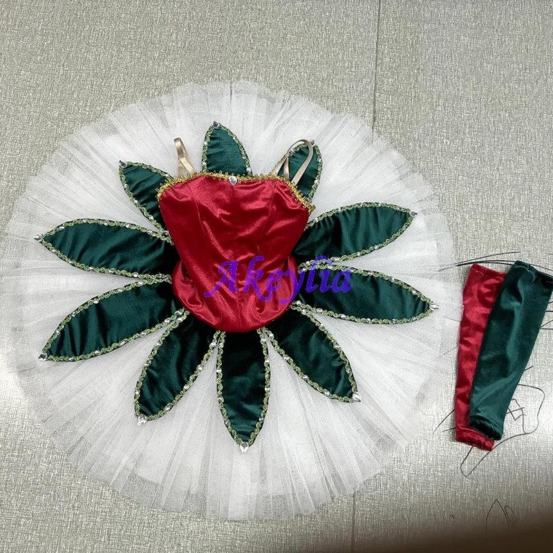 Akeylia Christmas ballet tutu with sleeves professional tutu ...