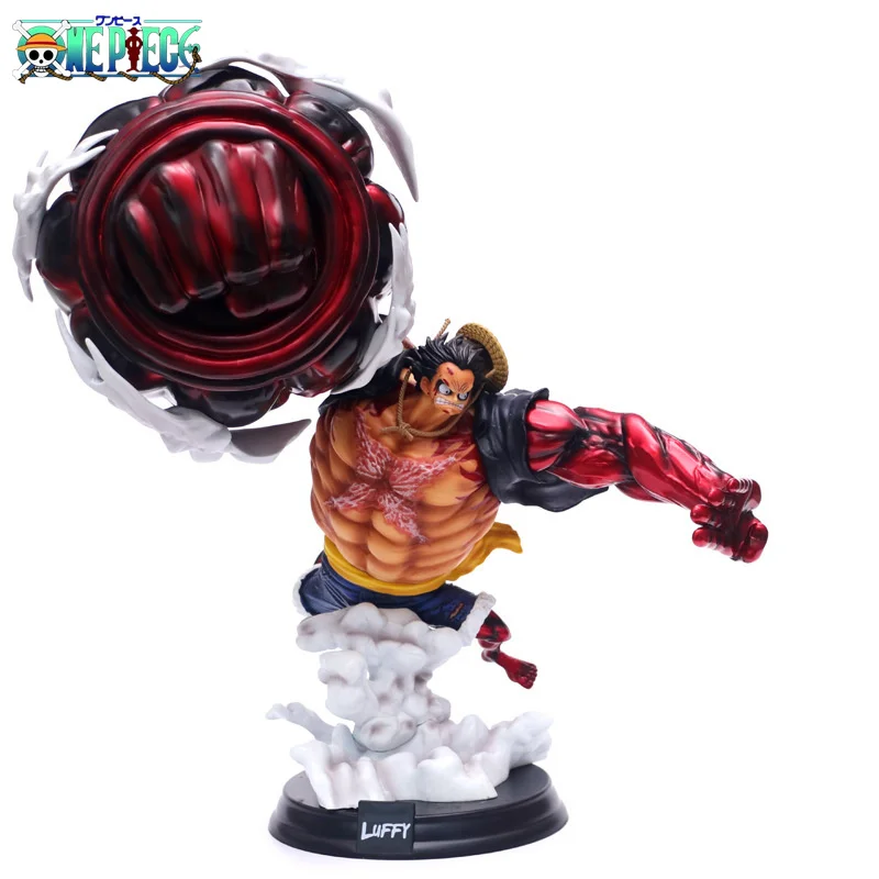 40cm One Piece Monkey D Luffy Gear 4 Bound Man Statue Dolls Toys Resin ...