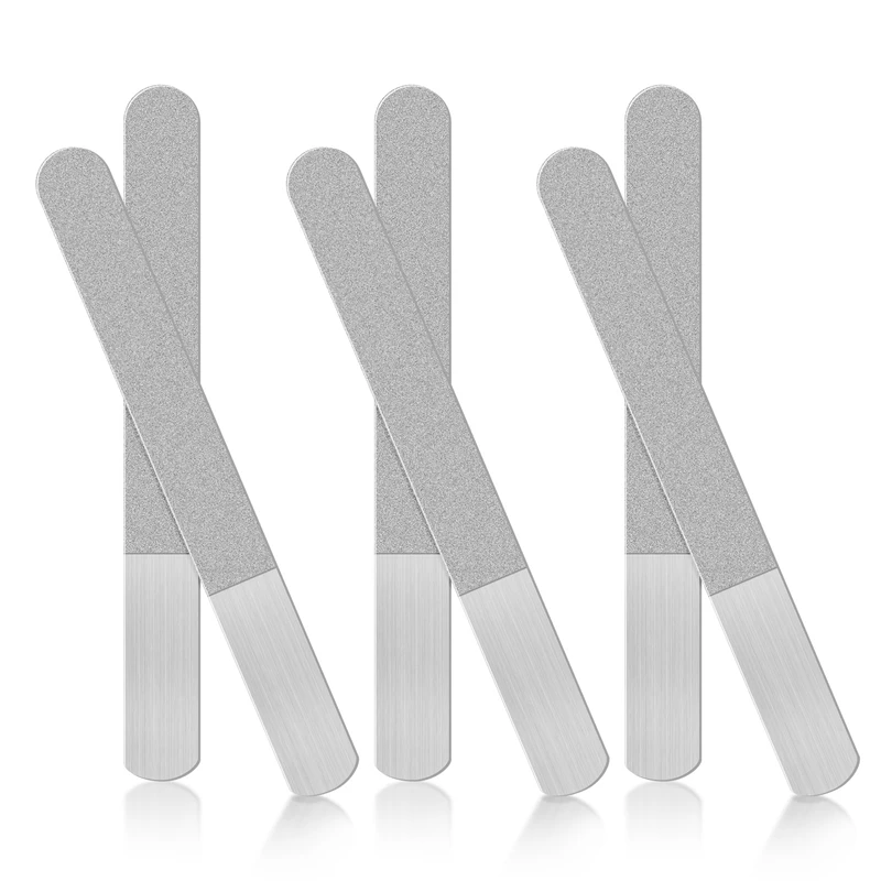 6-Pieces-Stainless-Steel-Nail-File-Double-Sided-Diamond-Nail-File-Metal ...