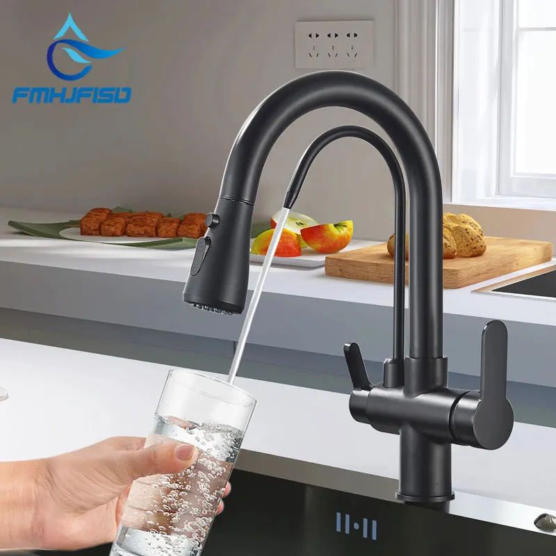 Purified-Kitchen-Faucet-Brass-Purifier-Sink-Faucet-Dual-Spout-Drinking ...