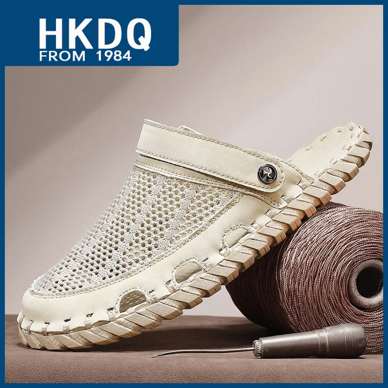 HKDQ-2024-Summer-Mesh-Clogs-Man-Fashion-Flat-Breathable-Slip-on-Men-s ...