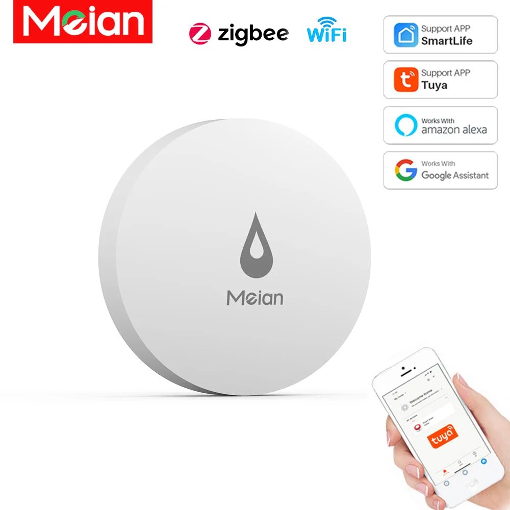 Meian ZigBee Water Leak Sensor Tuya Smart Water Leakage Detector ...