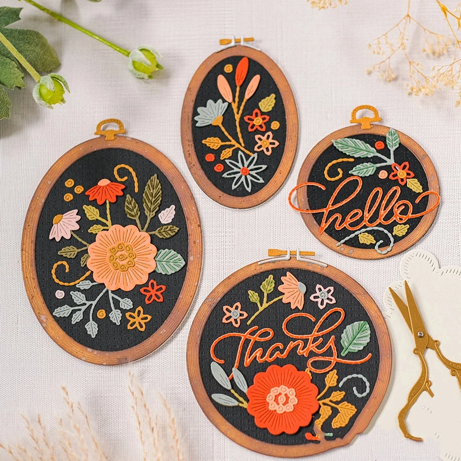 Embroidered Blooms Flower Daisies Bouquets Cutting Dies Mould ...