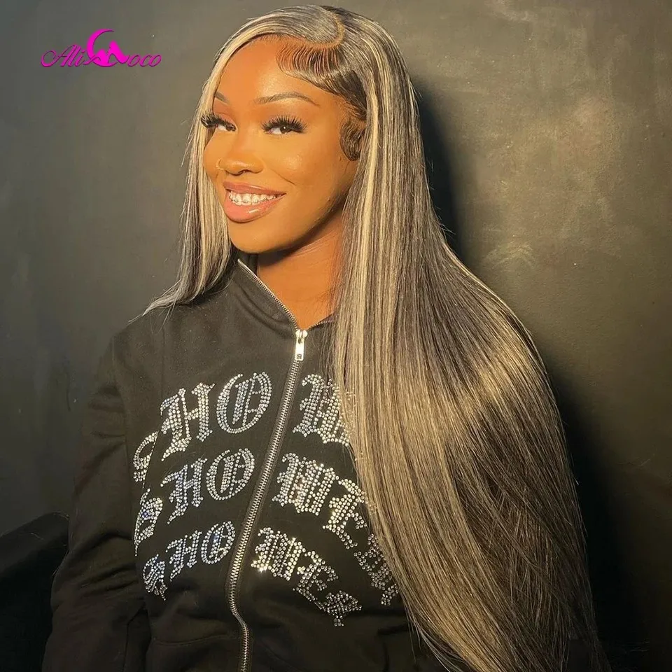 Ali-Coco-Hair-Highlight-Grey-13x4-13x6-Lace-Frontal-Human-Hair-Wigs ...