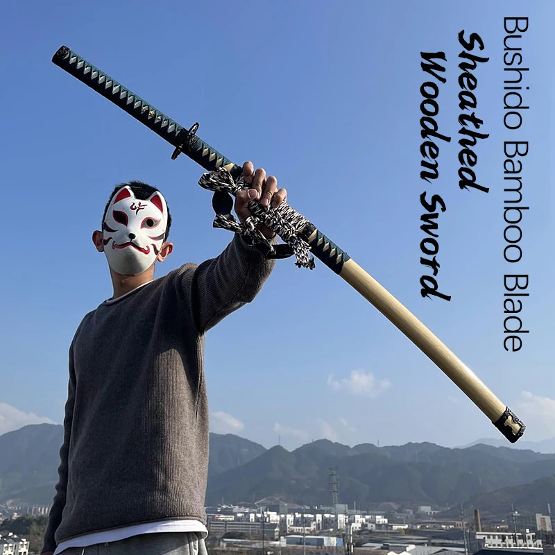 100cm-laido-bambu-katana-bainha-menino-brinquedo-espada-de-madeira ...