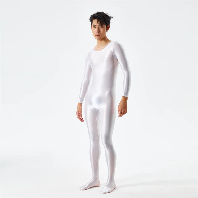 Sexy Men Full Body Bodysuit High Elasitc Clubwear Sheer Smooth Pants ...