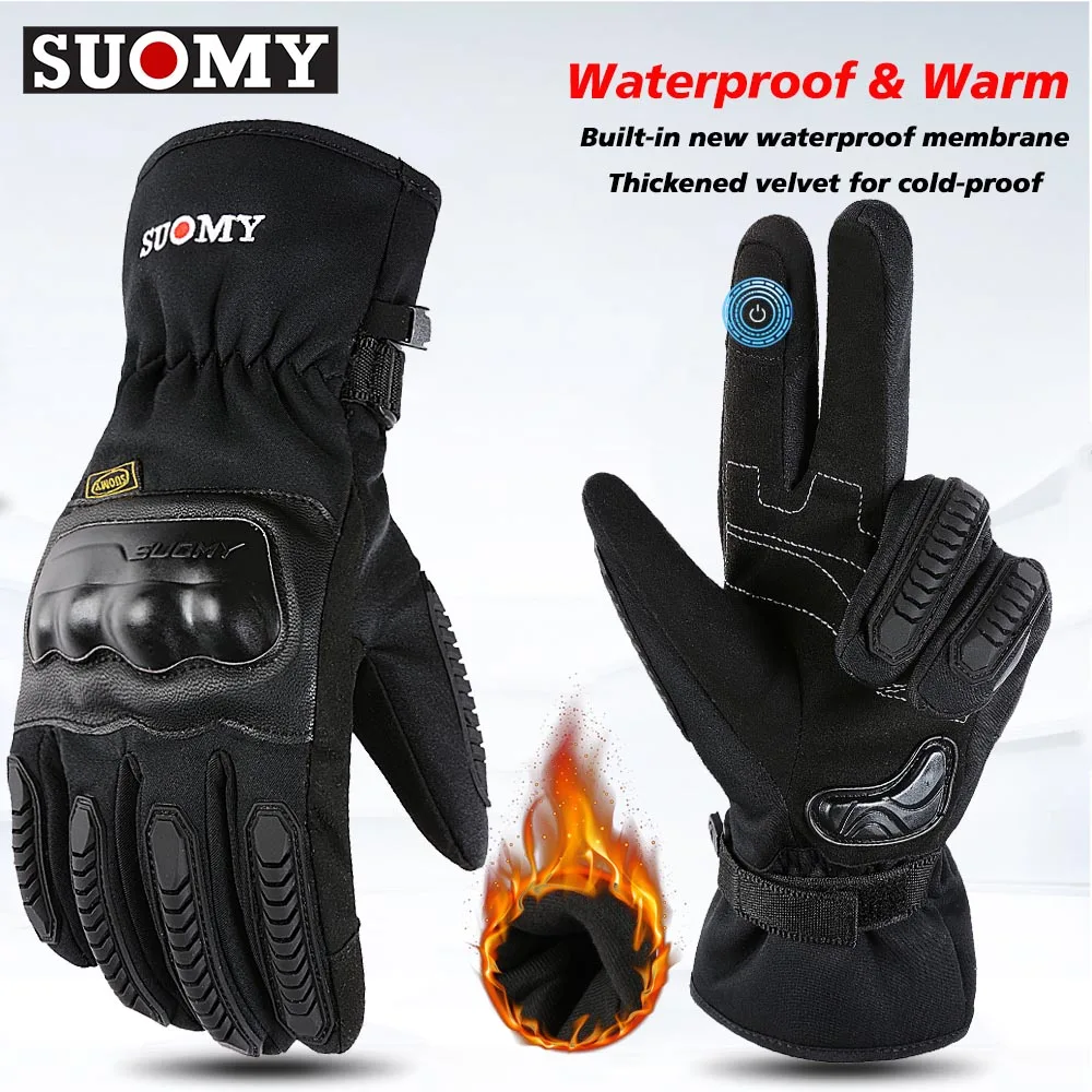 SUOMY-Motorcycle-Gloves-Warm-Winter-Bike-Gloves-Waterproof-Protective ...