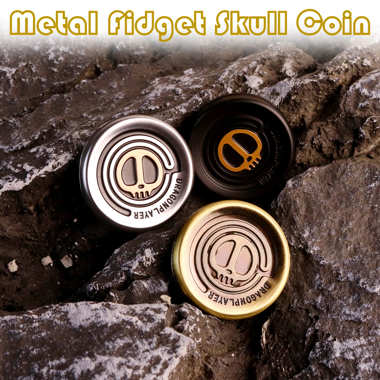Metal Fidget Skull Coin: Haptic Toy for Adults, Stress and Anxiety ...