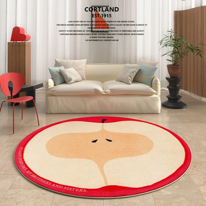 Children's Room Thicken Round Rug Apple Bedroom Bedside Carpet Large ...