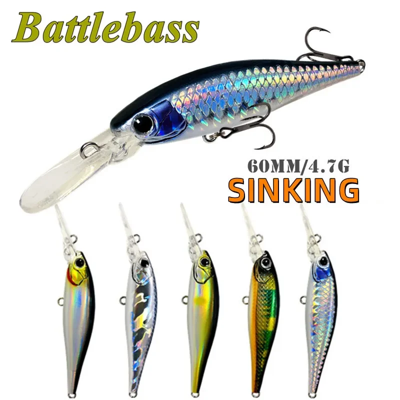 6cm-4-7g-Fishing-Lure-Long-Lip-Minnow-Wobbler-Lure-Deep-Diving-Sinking ...