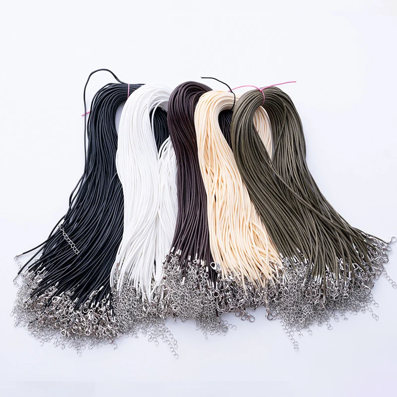 10-50Pcs-lot-1-5-2mm-Leather-String-Cord-Wax-Braid-Rope-With-Clasp ...