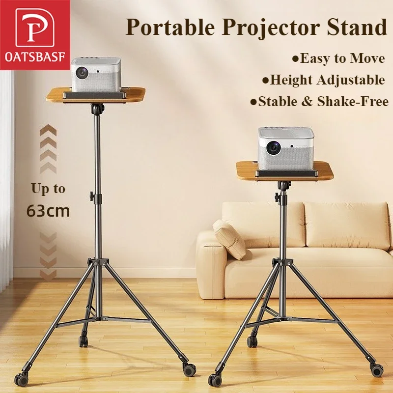 Oatsbasf Portable Projector Tripod Stand Bracket Height Adjustable with ...