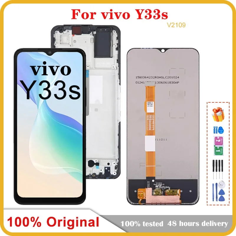 Original 6.58" For VIVO Y33s V2109 LCD Display Touch Screen Digitizer Assembly Repair Parts