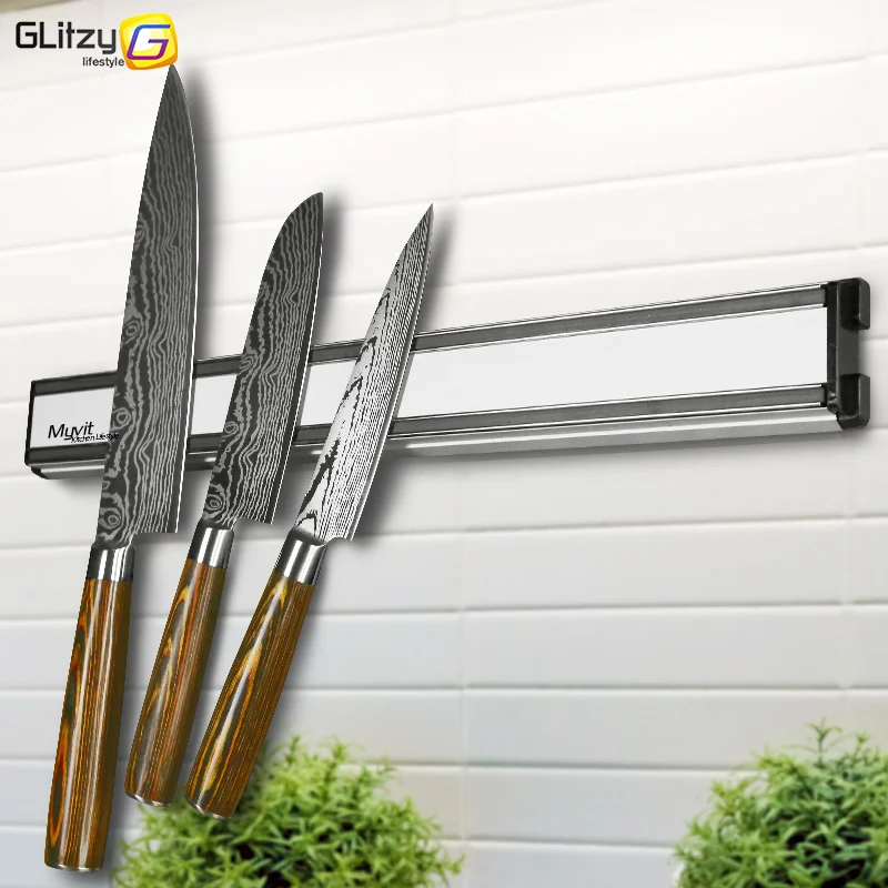 Magnetic-Knife-Holder-Wall-Strip-Aluminum-Mount-Knives-Stand-Bar ...