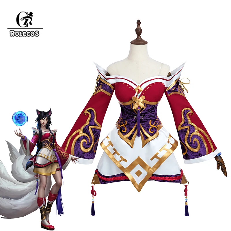 ROLECOS-Game-LOL-Nine-tailed-Fox-Ahri-Cosplay-Costume-Ahri-Cosplay-Wig ...