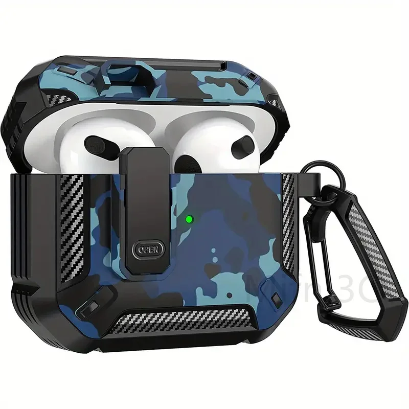camouflage-blue-Case-for-apple-airpods-pro-2-3-for-men-with-security ...