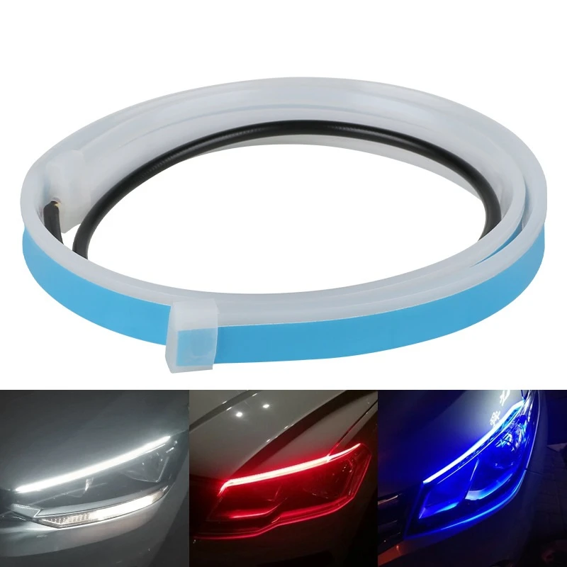 2pcs Drl For Cars LED Lighting Strip Daytime Running Lights Flexible ...