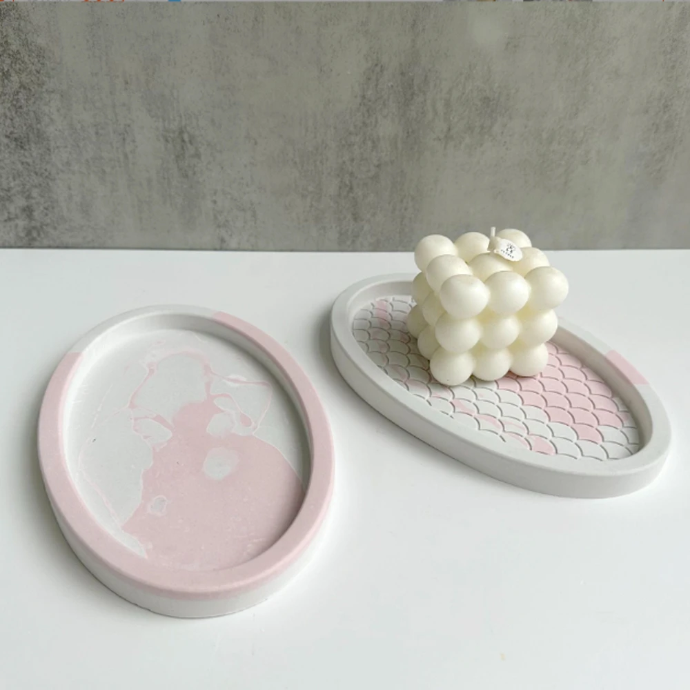 Oval Shape Fish Scale Tray Silicone Mold DIY Handmade Ocean Style ...