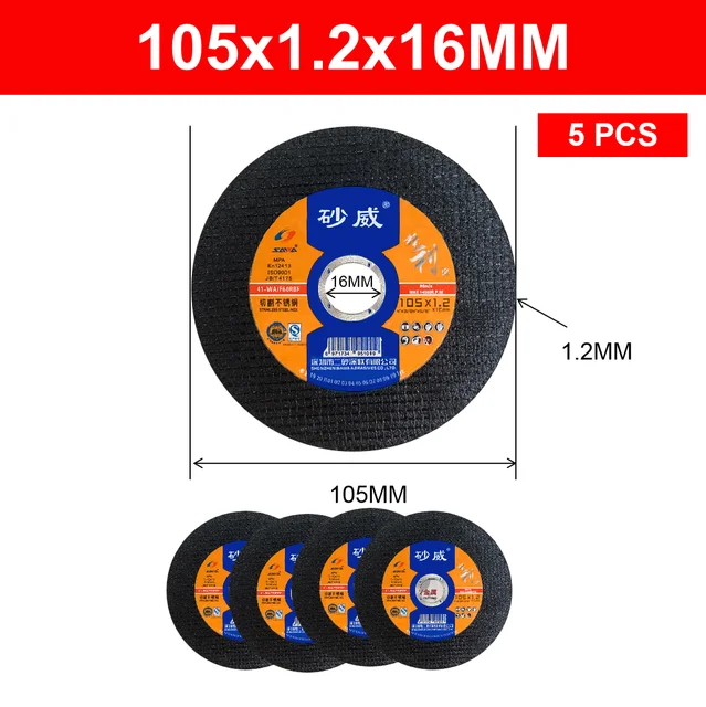 105mm 125mm 150mm Resin Cutting Disc 16mm Bore Cut Off Wheel Angle ...