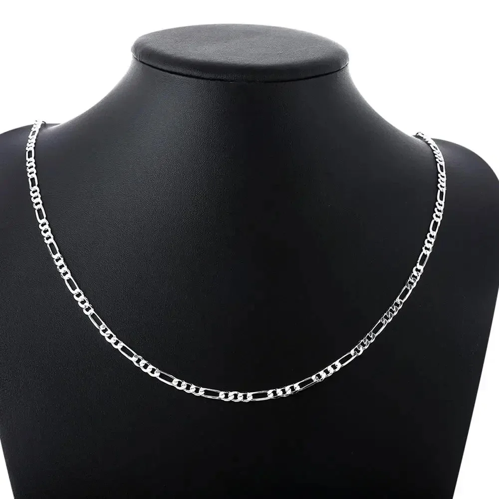Collares de cadena finos de 4MM para mujer y hombre, de Plata de Ley de ...