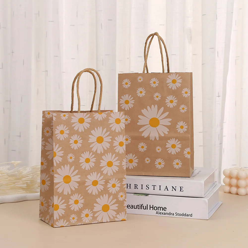 StoBag, Daisy Flower Paper Gift Tote Bags, for Birthday, party, wedding ...