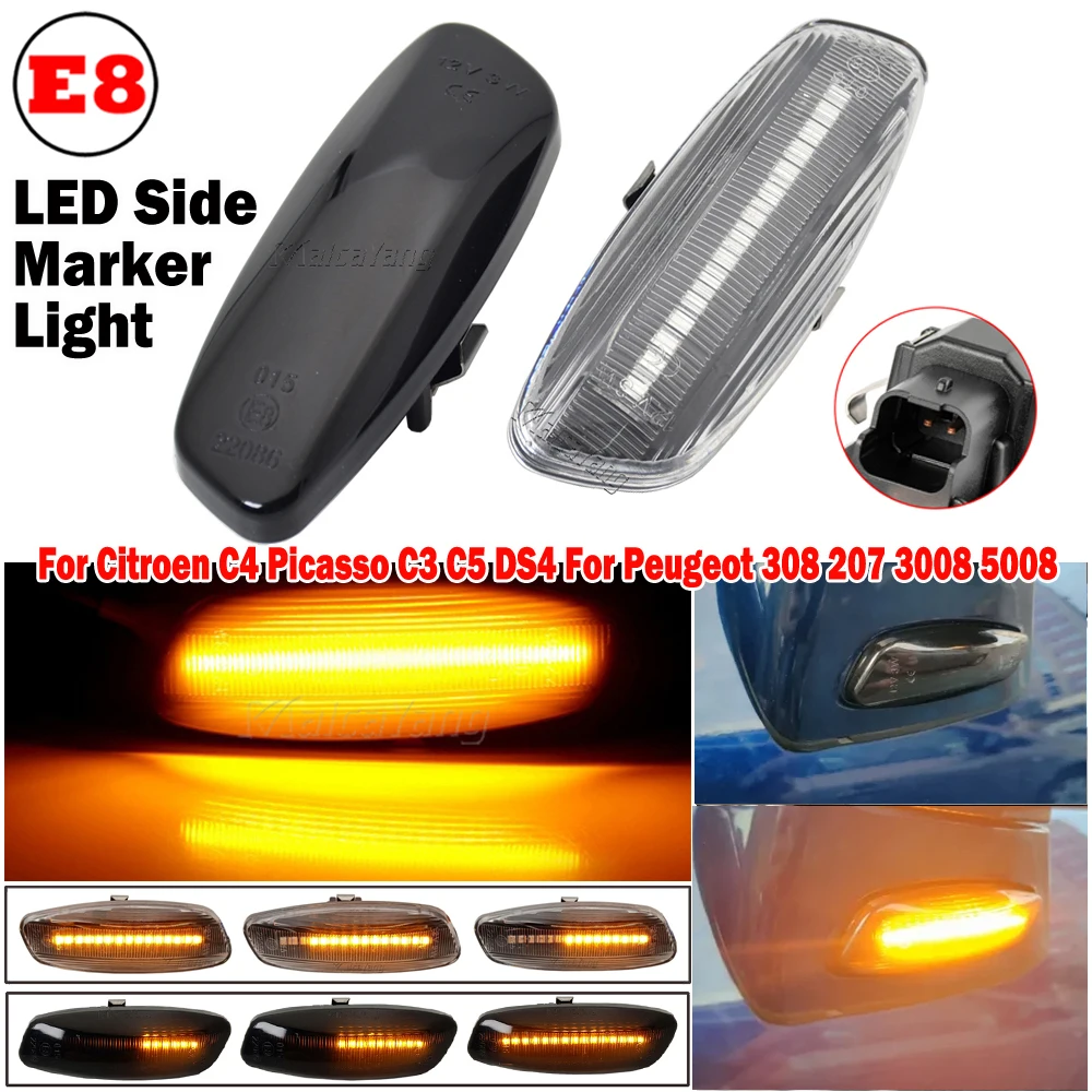 For-Citroen-C4-Picasso-C3-C5-DS4-Peugeot-308-207-3008-5008-LED-Dynamic ...