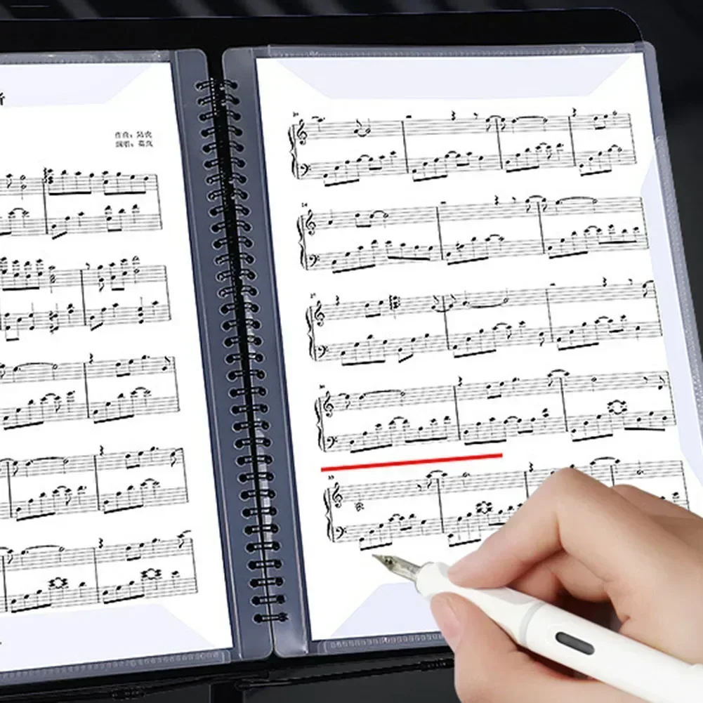 Flexible 40 Pages Piano Music Score Folder A4 Music Book Clip Sheet ...