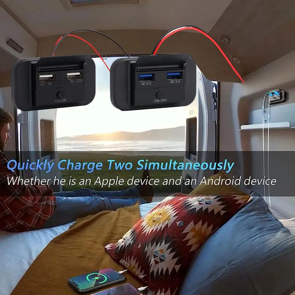 Quick-Charge-Pd-Type-C-Dual-Usb-Ports-Car-Bus-Charger-Socket-Adapter ...