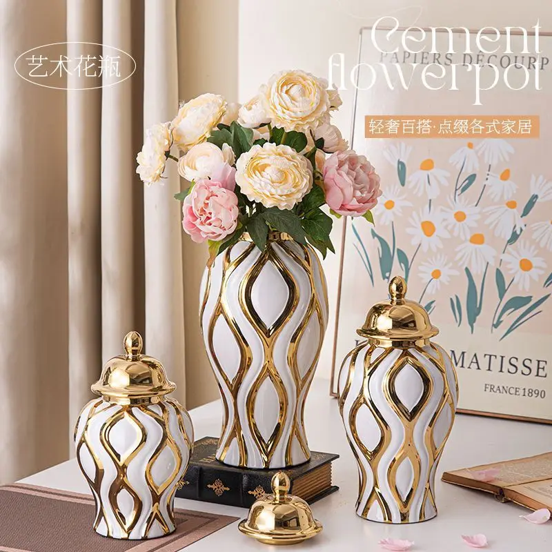 Simple-and-luxurious-electroplated-ceramic-vase-TV-cabinet-foyer-dining ...