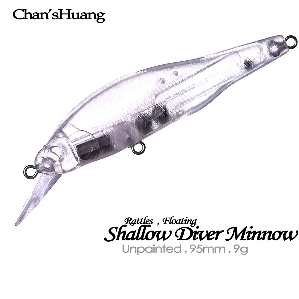 Chan’sHuang 20PCS Unpainted Blanks Bait 9.5cm 9g Rattles Flaoting ...