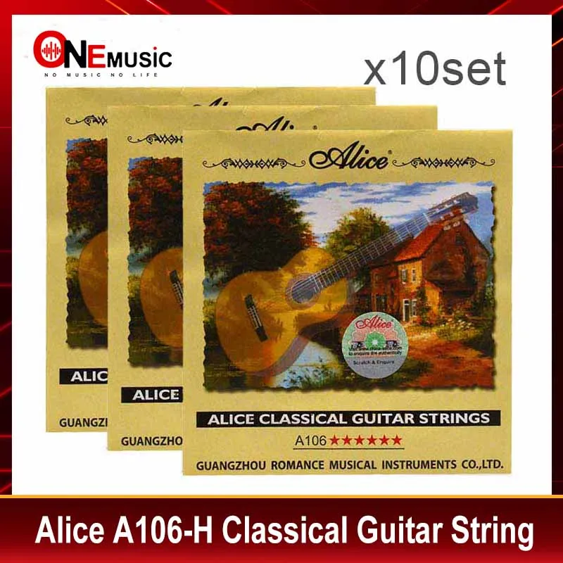 10set-lot-Classical-Guitar-String-cordas-da-guitarra-Clear-Nylon-String-Hard-Tension-Alice-A106 ...