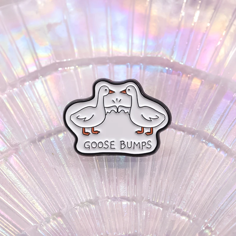Goose-Bumps-Enamel-Pins-Creative-Cartoon-Animal-Funny-Geese-Pun ...