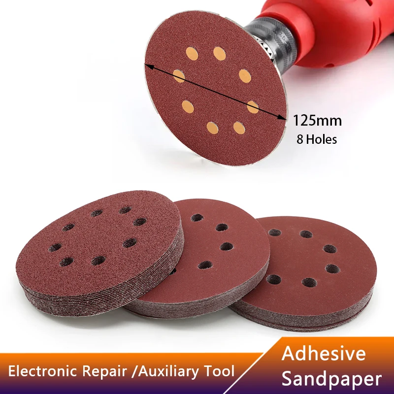 Sanding-Discs-5-Inch-8Holes-Hook-and-Loop-125mm-Adhesive-Sandpaper-60 ...