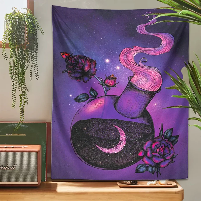 Rose-Magic-Tapestry-Wall-Hanging-Psychedelic-Purple-Witchcraft ...