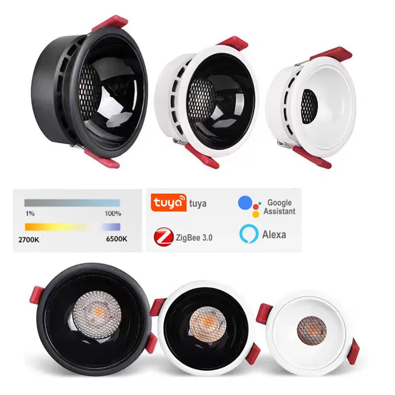 Recessed Zigbee Dimming LED Downlights 220V for Kitchen LED Ceiling ...
