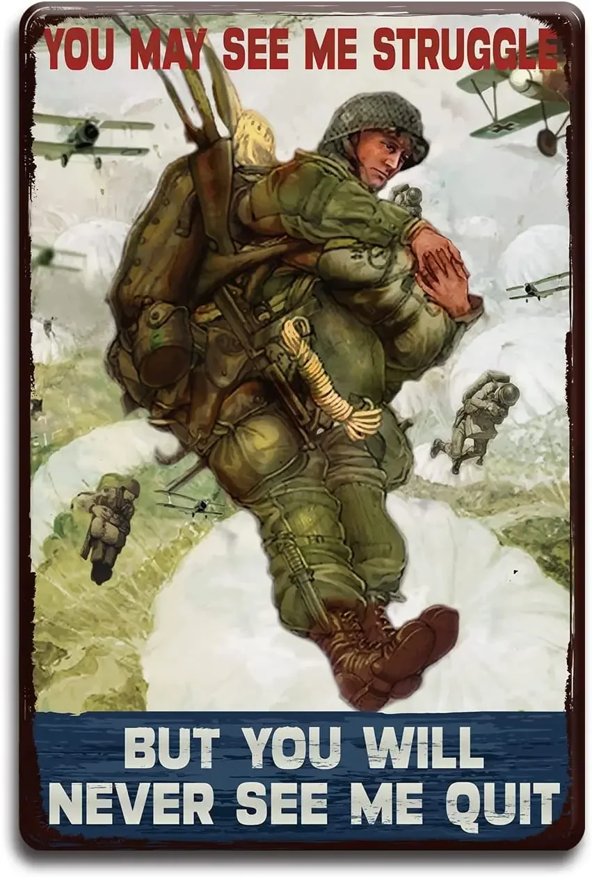 Airborne Army Vintage Metal Tin Wall Sign Plaque Poster 8×12inch Retro ...