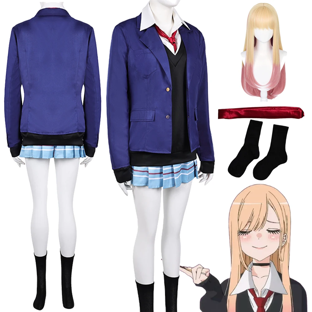 Anime Dress Up Cosplay Darling Cosplay Kitagawa Marin Top Skirt Wig ...