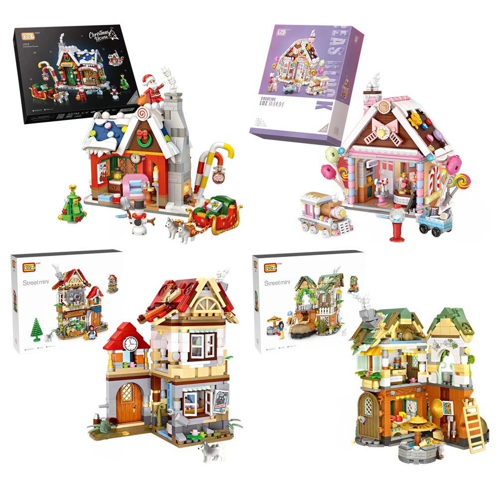 LOZ-Blocks-DIY-Building-Bricks-Cute-Christmas-Goods-Toy-MOC-Cabin-Food ...