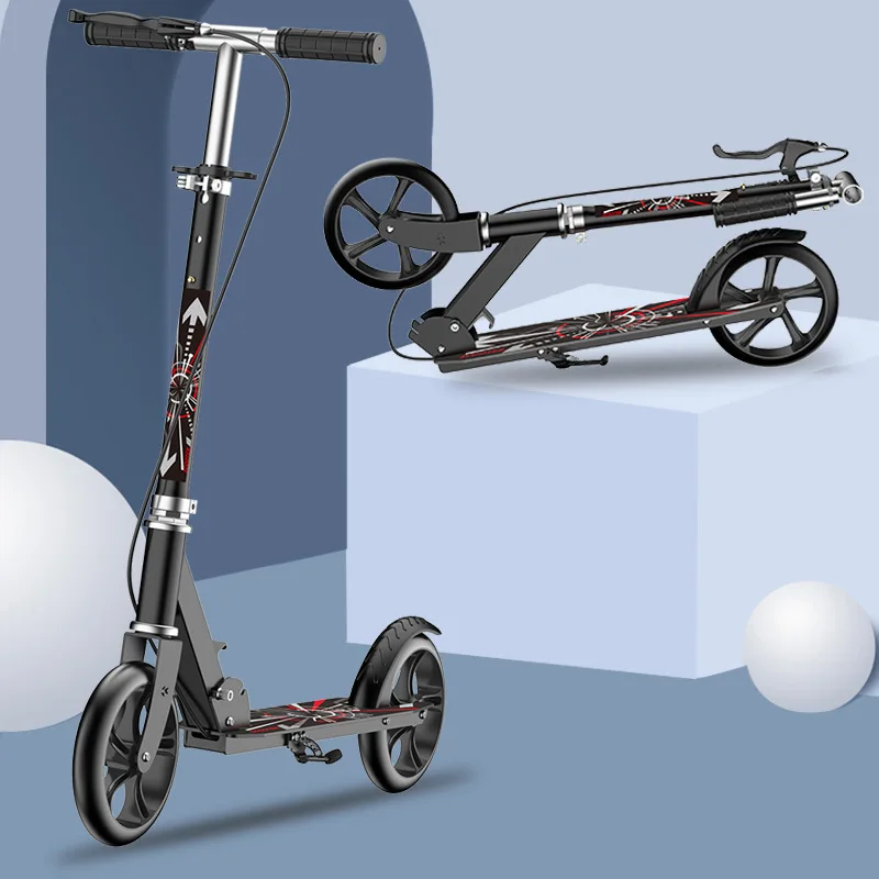 Scooter-Hand-Brake-Adult-Foldable-For-Teenager-Adult-Year-Adjustable ...