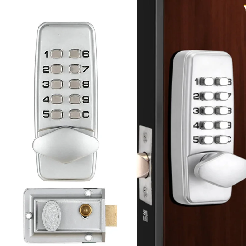 Mechanical-Door-Lock-Digital-Combination-Lock-Push-Button-Keypad ...