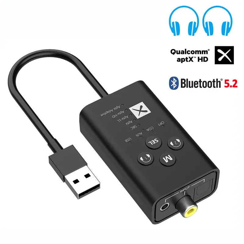 Bluetooth-5-2-Transmitter-APTX-HD-LL-Low-Latency-Adaptive-USB-Wireless ...