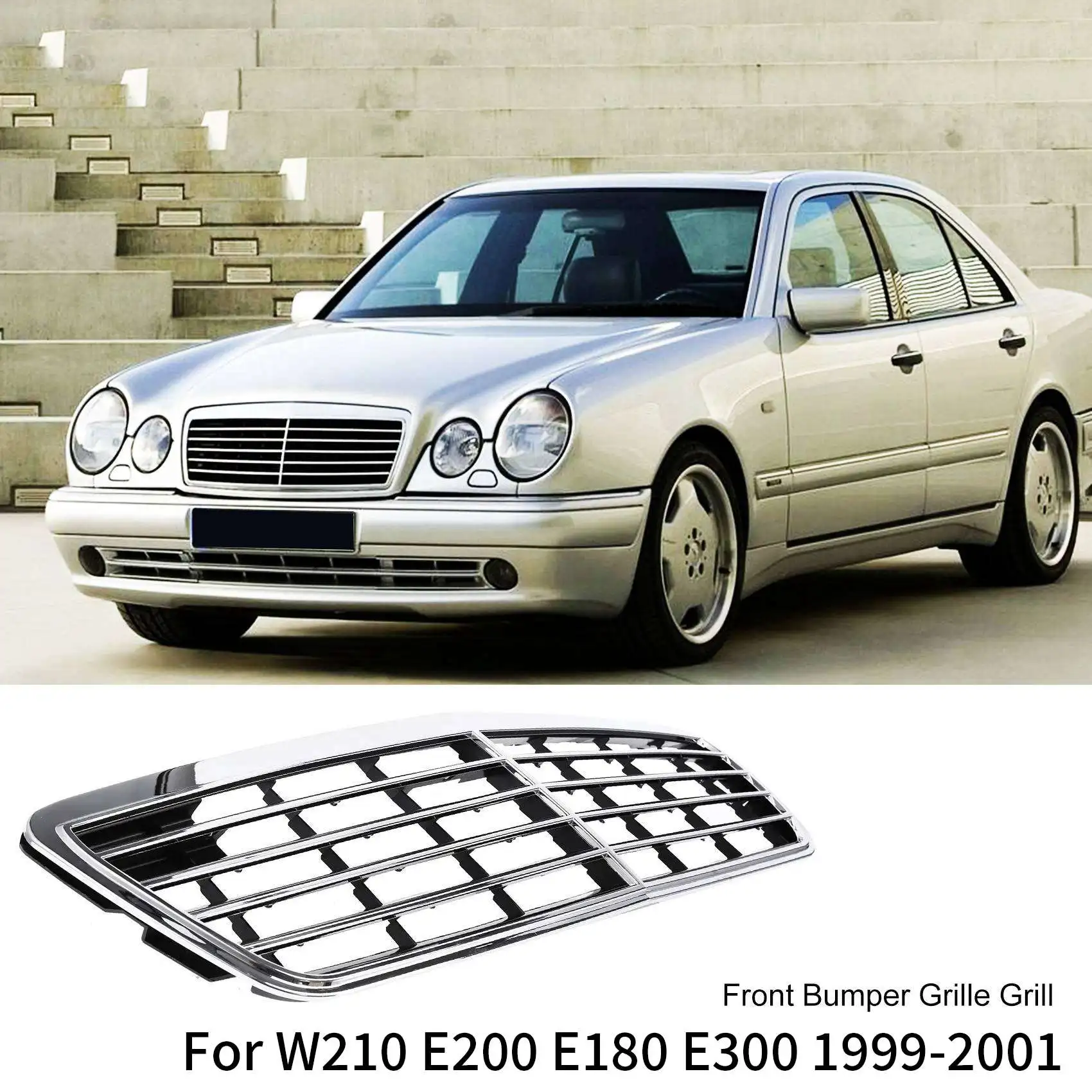 Car Front Bumper Grille Grill For Mercedes-benz W210 E200 E180 E300 1999-2001 - Racing Grills ...