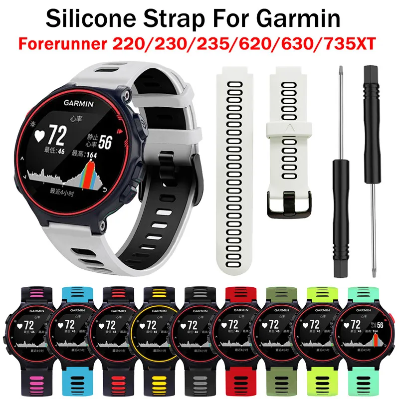 Correa de repuesto para reloj Garmin Forerunner 735XT, 235, 220, 230, 620, 630, banda de ...