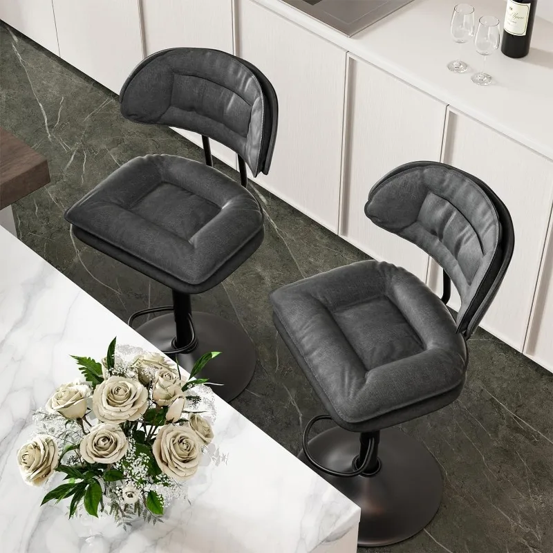 Modern-Bar-Stools-Set-of-2-Ergonomic-Double-Layer-Upholstered-Bar ...