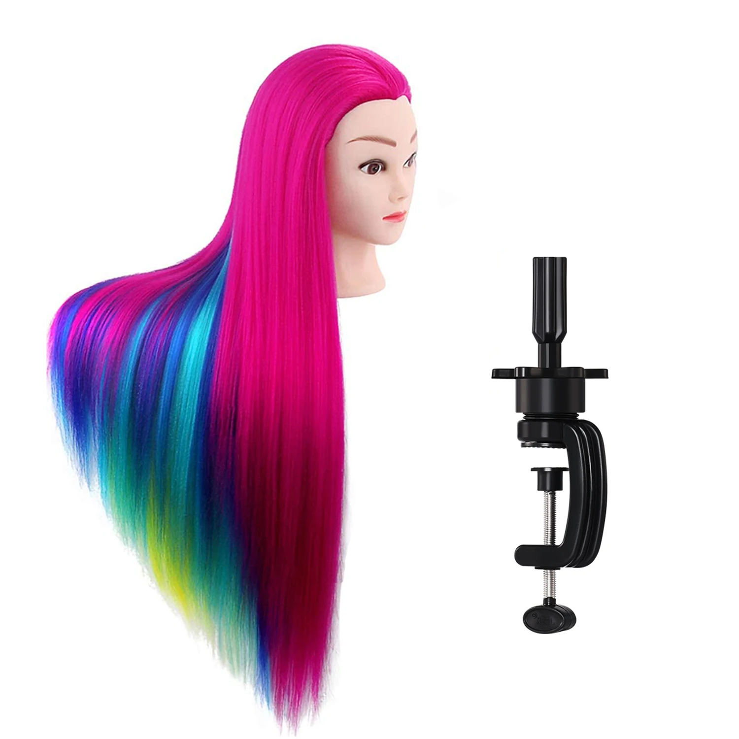 29" Mannequin Head Colorful Hair Styling Training Head Manikin ...
