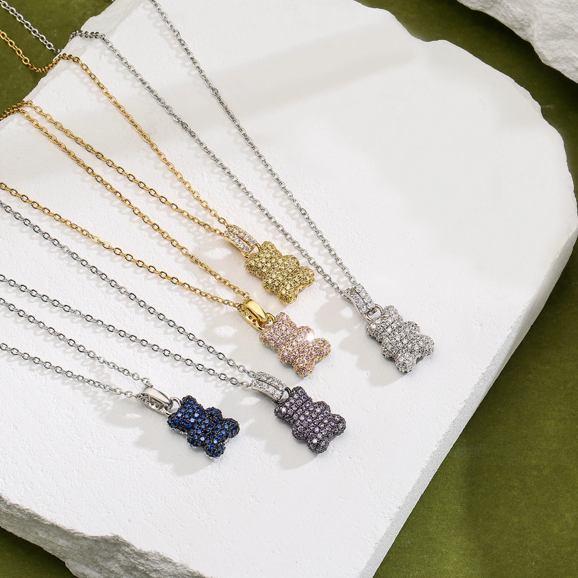 G-D-Trendy-Minimalist-Crystal-Setting-Zircon-Necklace-Two-sided-Bicolor ...