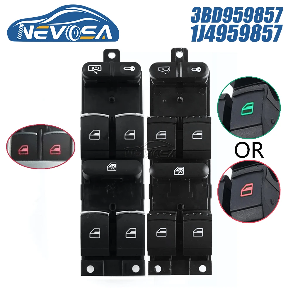 NEVOSA-3BD959857-1J4959857-Chrome-Window-Control-Switch-For-VW-Golf-4 ...