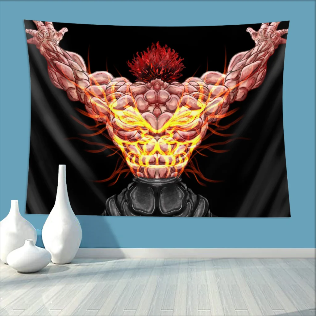 Demon Back Home Tapestry Baki Hanma Yujiro Manga Background Hanging ...