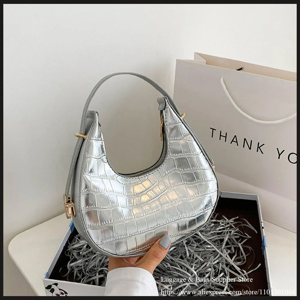 Women-s-Crocodile-Grain-Underarm-Bags-PU-Fashion-Shoulder-Bag-Cute ...